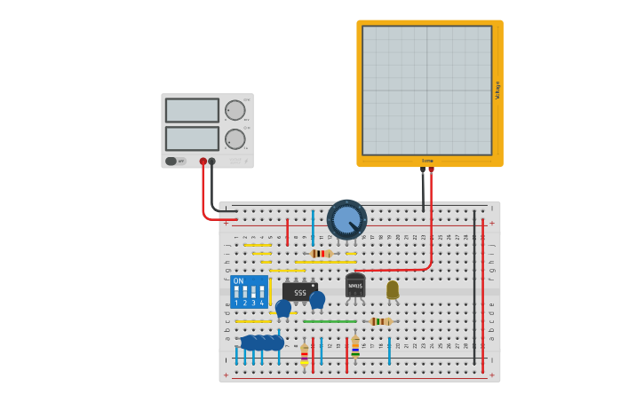 Circuit design TLC555 50% Square wave generator - Tinkercad