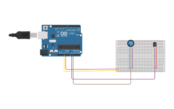 Circuit design Temperature and Humidity sensor with ardurino - Tinkercad