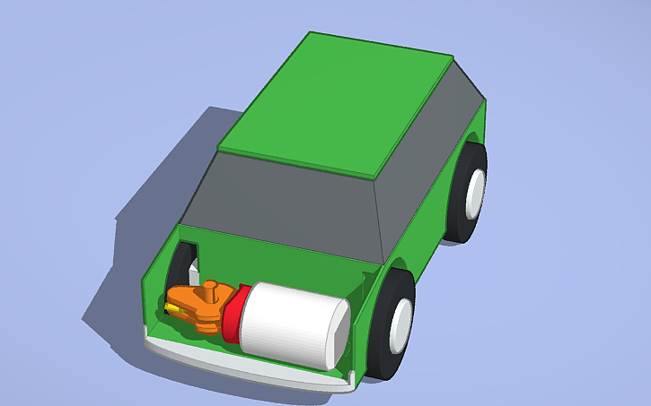 3D design SIM LAB car with engine - Tinkercad