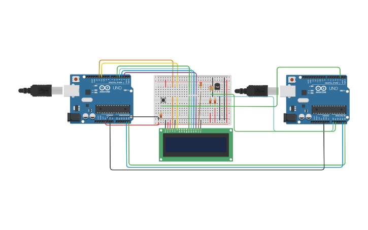 Circuit design Arduino Communication Using I2C - Tinkercad