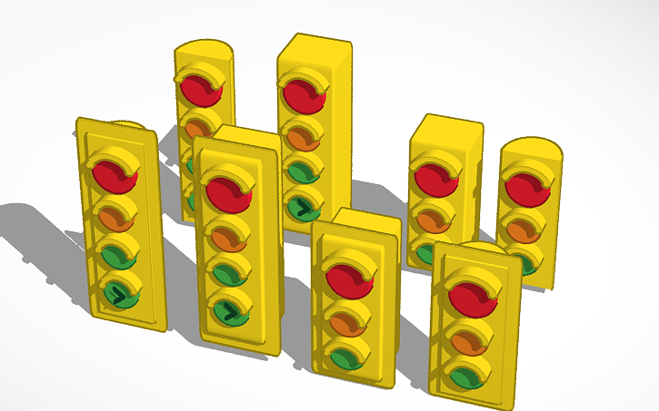 3D design Traffic Lights - Tinkercad