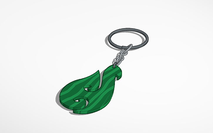 3D design Maori Hook Keychain - Tinkercad