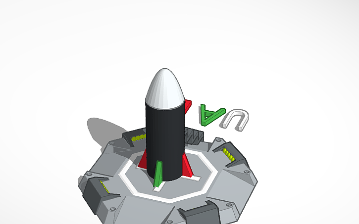 3D design UAE rocket - Tinkercad