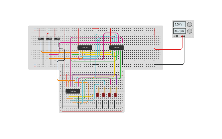 Circuit design ET0738_LAB3_2TO4_DECODER_W_ENABLE - Tinkercad