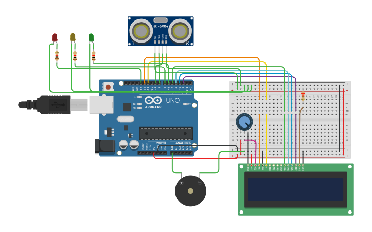 Circuit design Complete for Code Block - Tinkercad