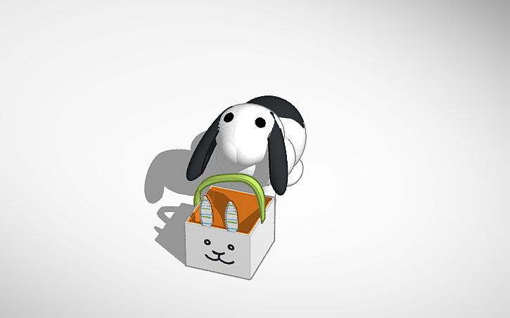 3D design Otter with an Easter basket - Tinkercad