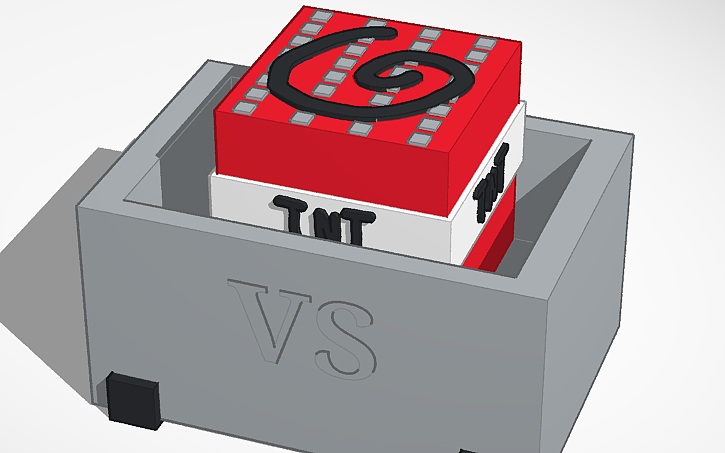 3D design TNT minecart - Tinkercad