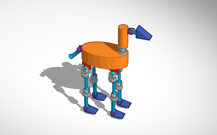 3D design robot dog disassembled - Tinkercad