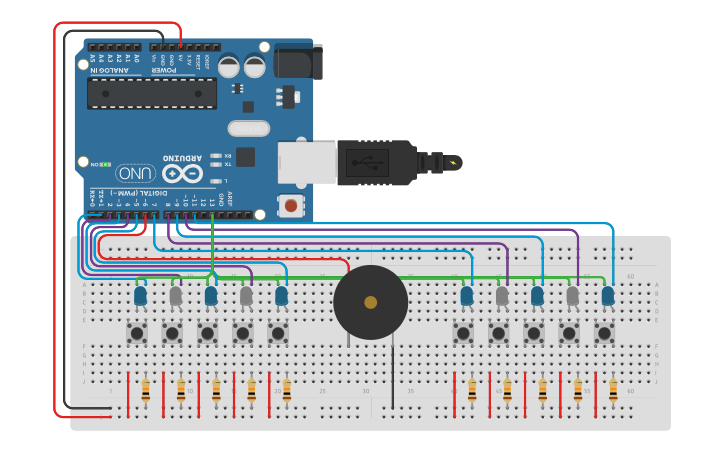 Circuit design Electronic Keyboard - Tinkercad
