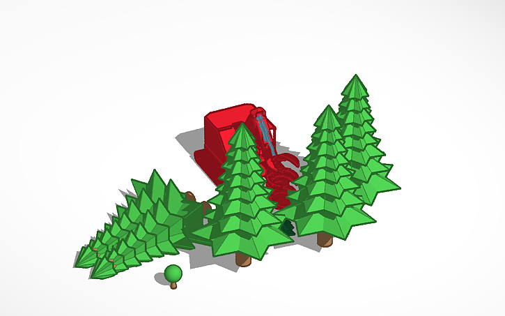 3D design Tigercat 822D track feller buncher - Tinkercad