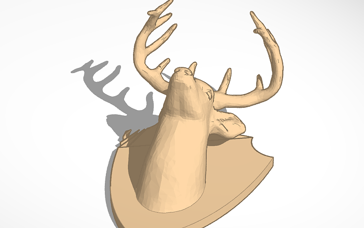 3D design Deer Head on Plaque - Tinkercad