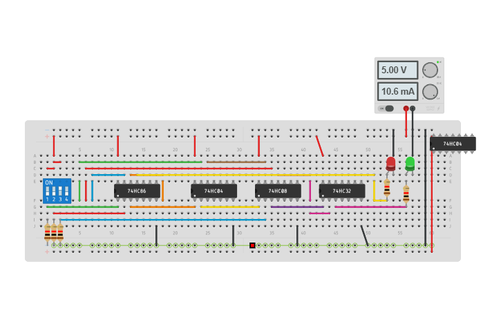 Circuit design Restador completo - Tinkercad