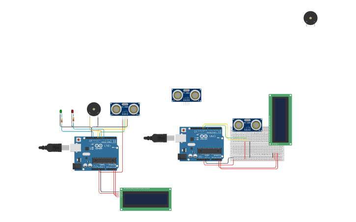 Circuit design DistanceBuzzwre - Tinkercad