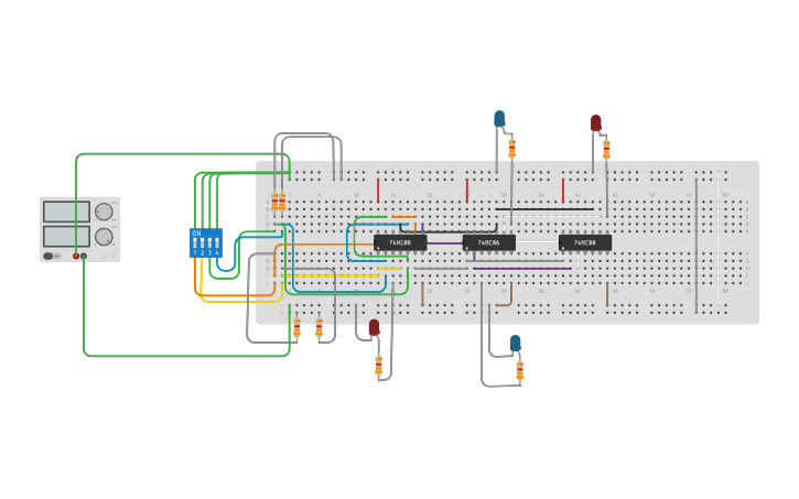 Circuit design 2*2 Bit Multiplier - Tinkercad