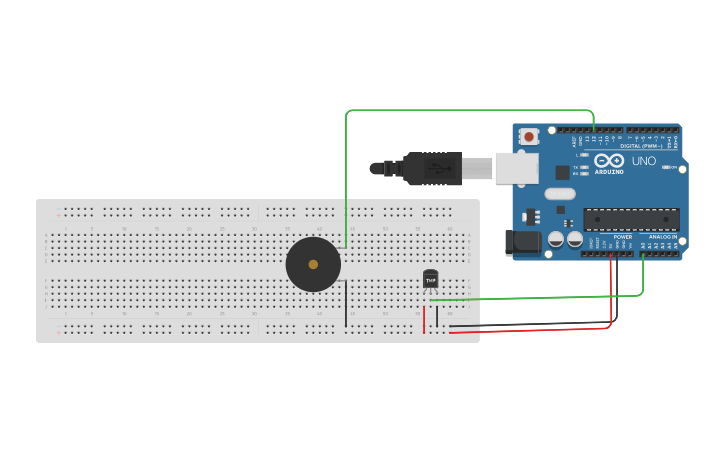 Circuit design 16. IR Infrared Flame Detection sensor - Tinkercad