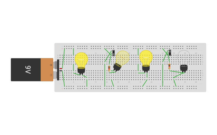 Circuit design Parallel Connection - Tinkercad