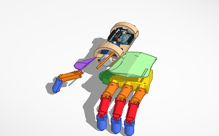 3D design robot hand prototype - Tinkercad
