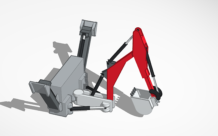 3D design backhoe dipper arm SIM LAB - Tinkercad
