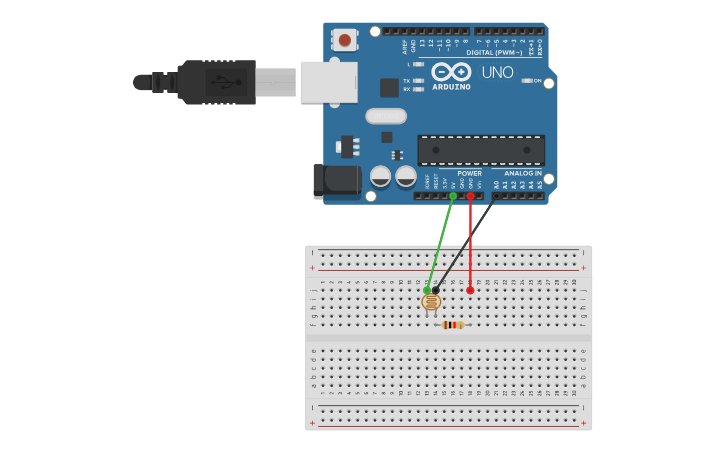 Circuit design [Lab] 16a_Photoresistor_States of lights - Tinkercad