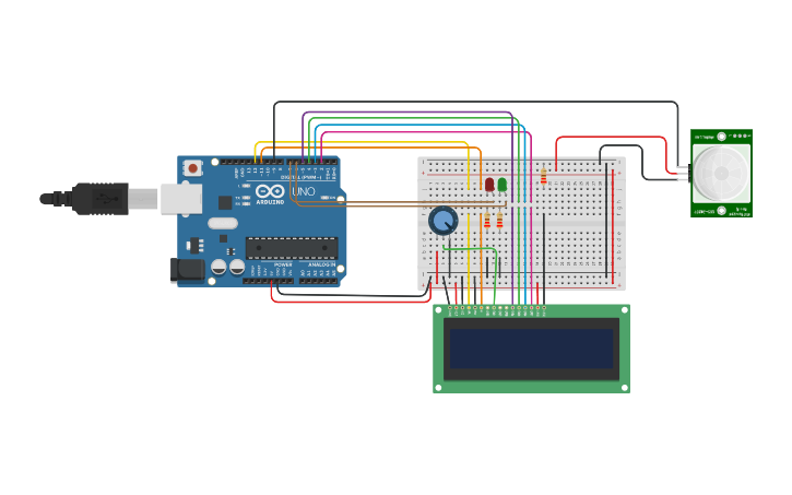 Circuit design Moving Object using PIR sensor - Tinkercad