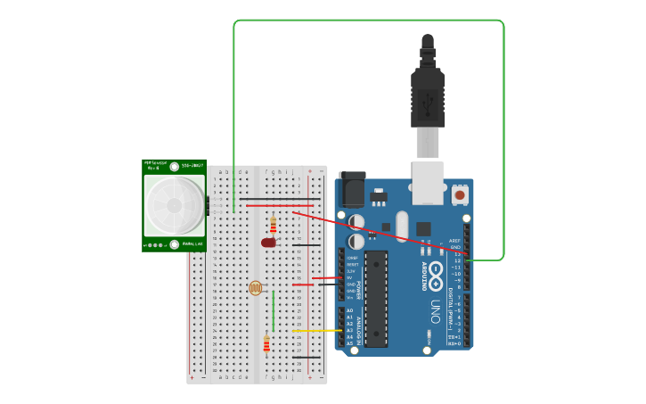 Circuit design LIGHT SENSOR arduino - Tinkercad