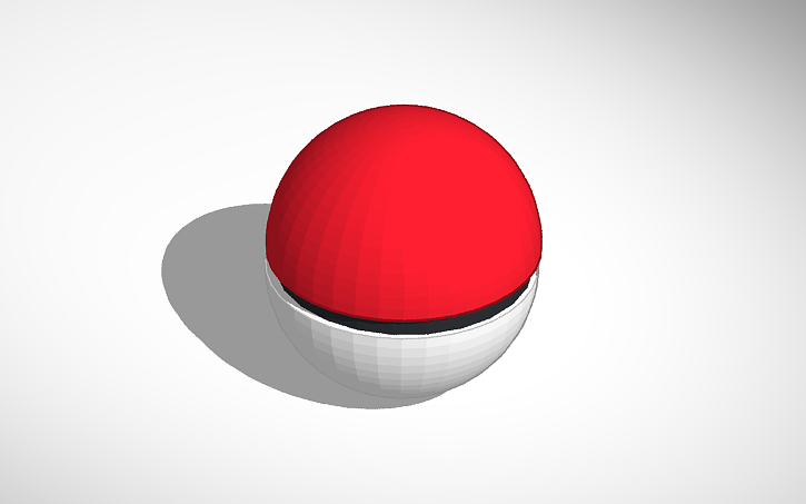 3D design Pokemon Ball #Pokemon - Tinkercad