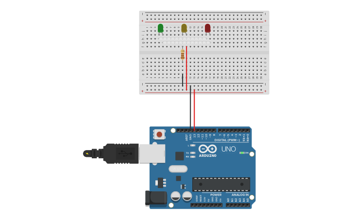 Circuit design encendido de un led con arduino - Tinkercad