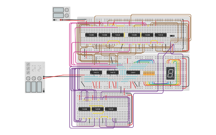Circuit design contador - Tinkercad