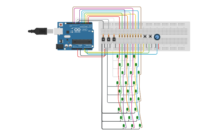 Circuit Design Led Cube Using Functions Tinkercad