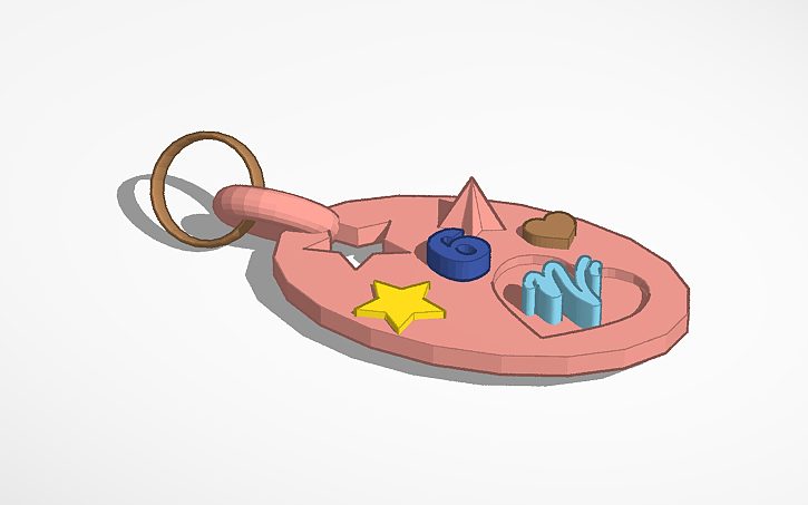 3D design key ring - Tinkercad