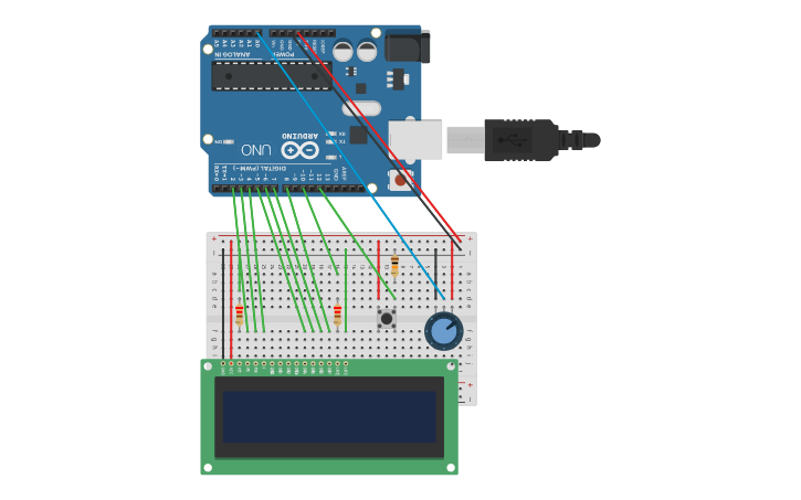 Circuit design Arduino LCD - Tinkercad