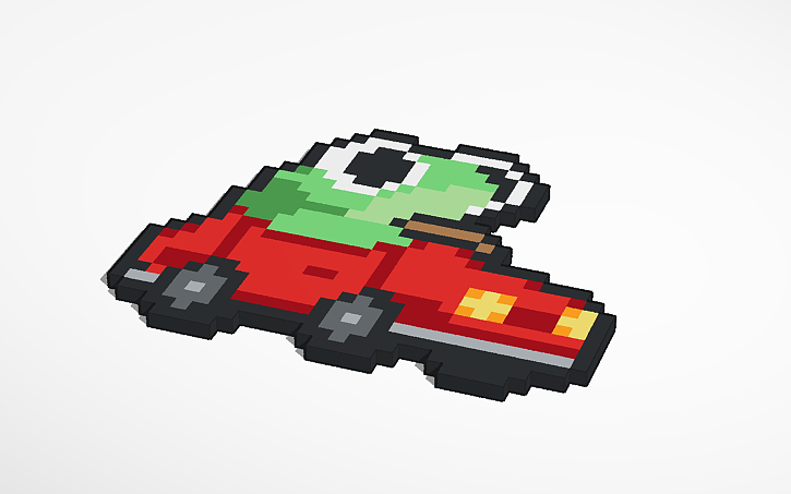3D design Pixel Froggy In car - Tinkercad