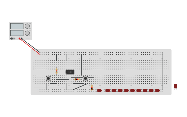 Circuit design Contador (NE555) - Tinkercad