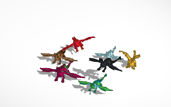 3D design Wings of Fire Pyrriah dragons - Tinkercad