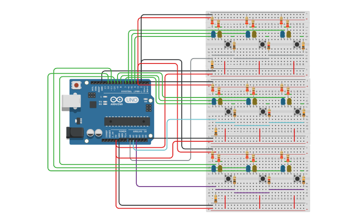 Circuit design Arduino Tic-Tac-Toe - Tinkercad