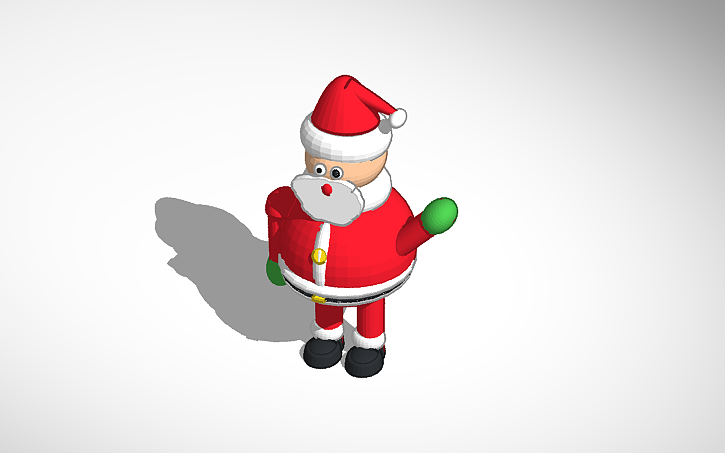 3D design Santa Claus - Tinkercad