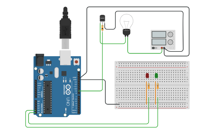 Circuit design Arduino Based Automatic Street Light Intensity Control system - Tinkercad