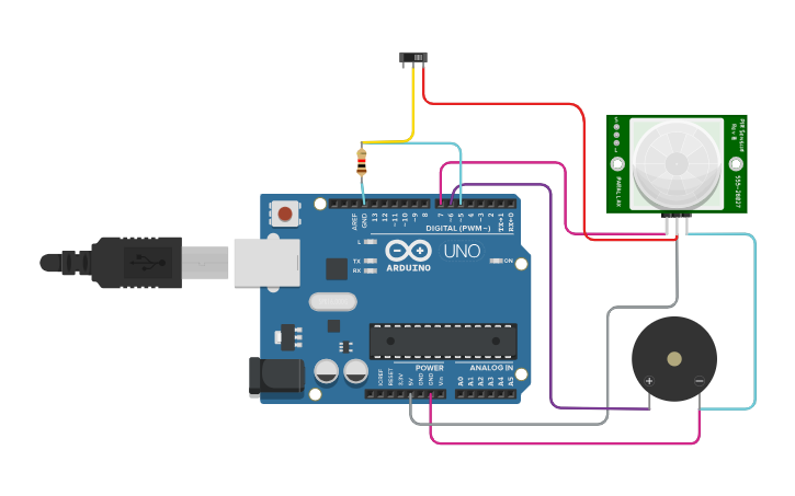 Circuit design SENSOR ANTI MALING - Tinkercad