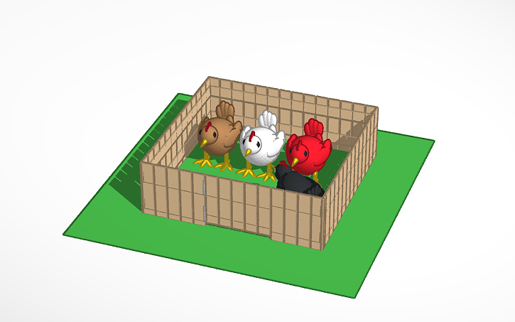 3D design My Chickens in a pen - Tinkercad