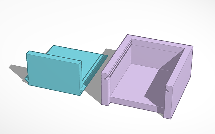 3D design Small Box with sliding lid and wall - Tinkercad