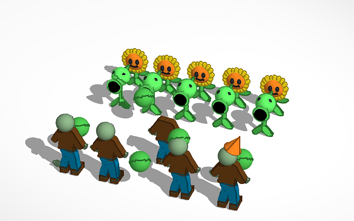 3D design Plants vs Zombies - Tinkercad