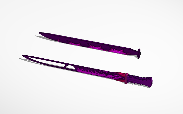 3D design Purple Sword - Tinkercad