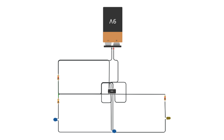Circuit design LED Flasher (IC 555) - Tinkercad