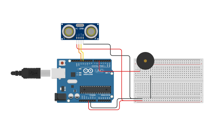 Circuit design Smart Blind Stick - Tinkercad