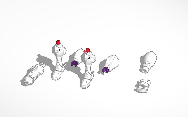 3D design Samus action figure leg parts and forarms - Tinkercad
