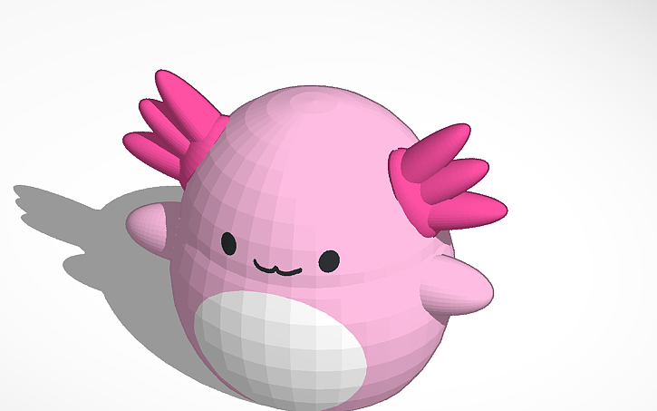 3D design axolotl squishmallow - Tinkercad