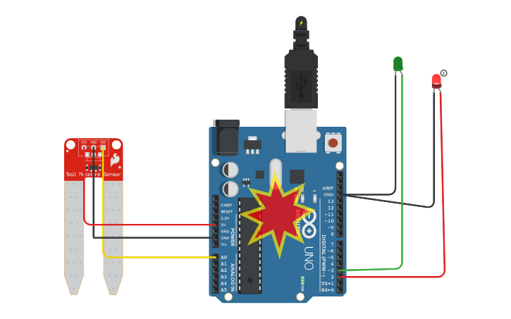 Circuit design 66710028_Soil Humidity Sensor - Tinkercad