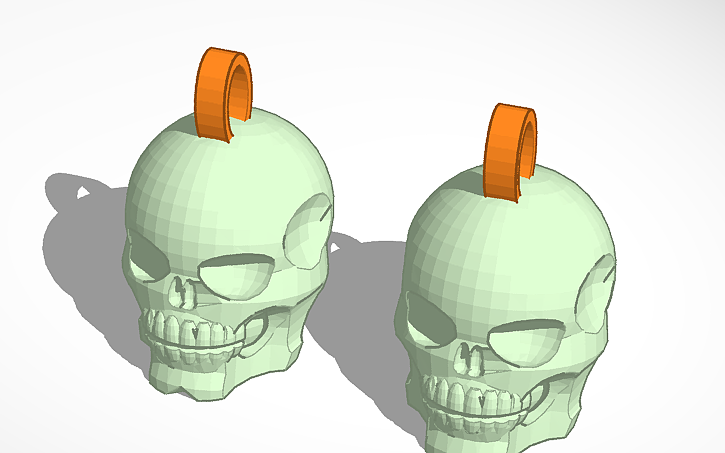 3D design two skeleton key chains - Tinkercad