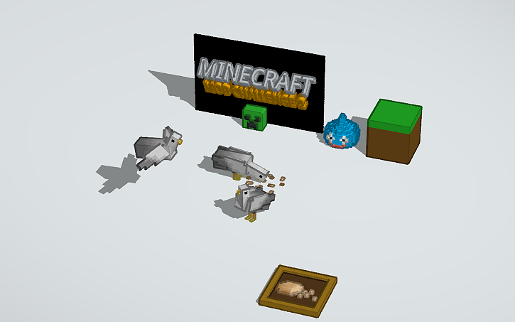 3D design Minecraft Pigeons - Tinkercad