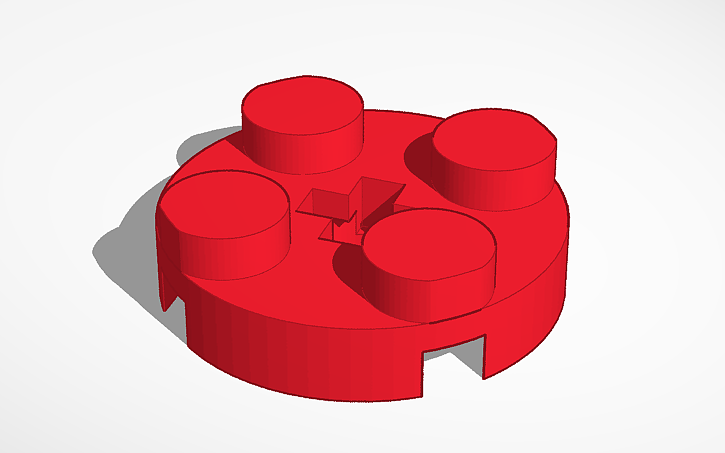 3D design Lego 2*2*3 Round Plate - Tinkercad